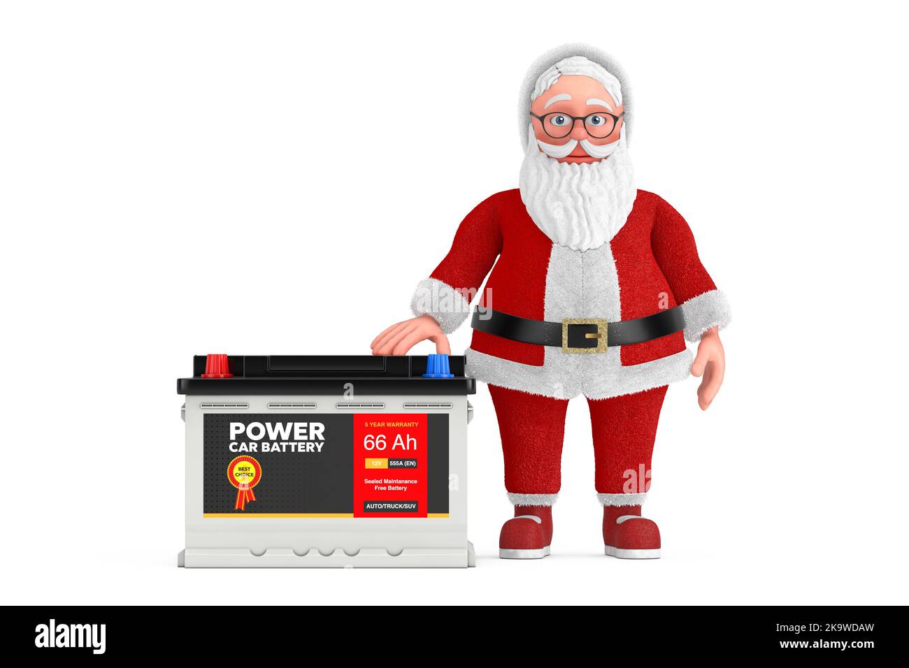 Cartoon Cheerful Santa Claus Granpa and Rechargeable Car Battery 12V ...
