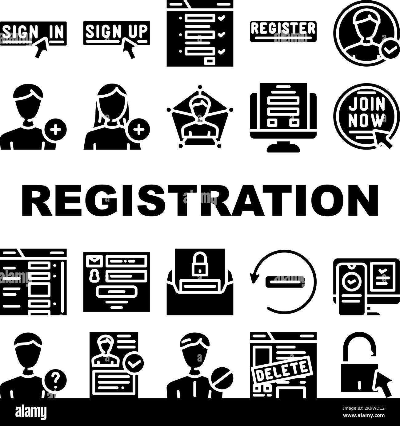 registration form web icons set vector Stock Vector Image & Art - Alamy