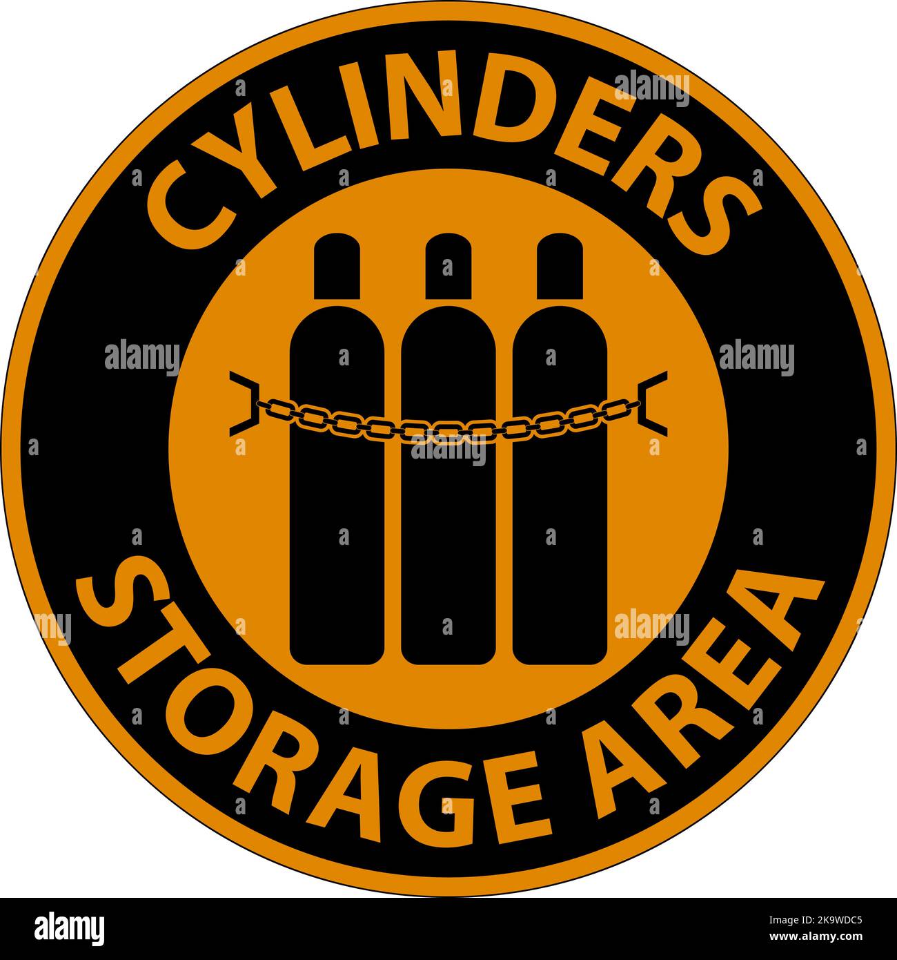 Floor Sign Cylinder Storage Area, Keep All Cylinders Chained Stock ...