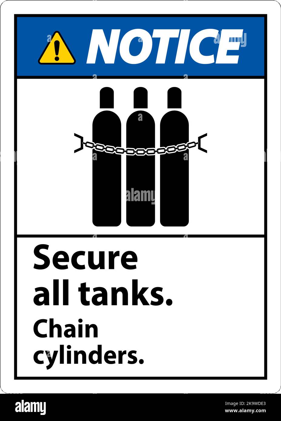 Notice Sign Secure All Tanks, Chain Cylinders Stock Vector Image & Art ...