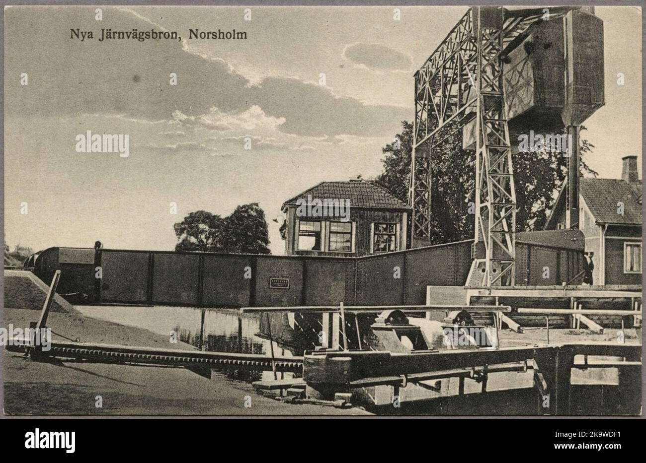 The flap bridge, built for double tracks, just before the station in ...