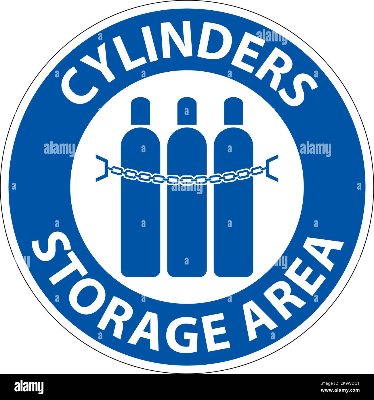 Floor Sign Cylinder Storage Area, Keep All Cylinders Chained Stock ...