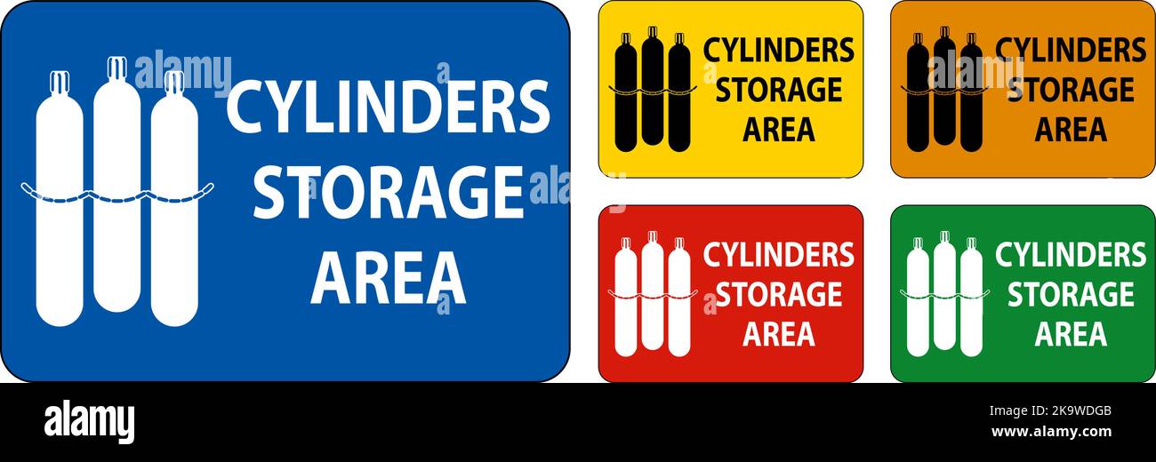 Cylinder Storage Sign Cylinder Storage Area Stock Vector Image & Art ...