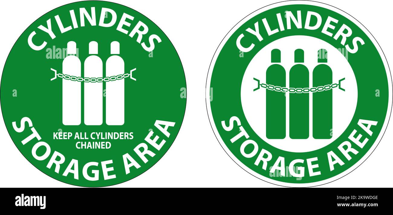 Floor Sign Cylinder Storage Area, Keep All Cylinders Chained Stock ...