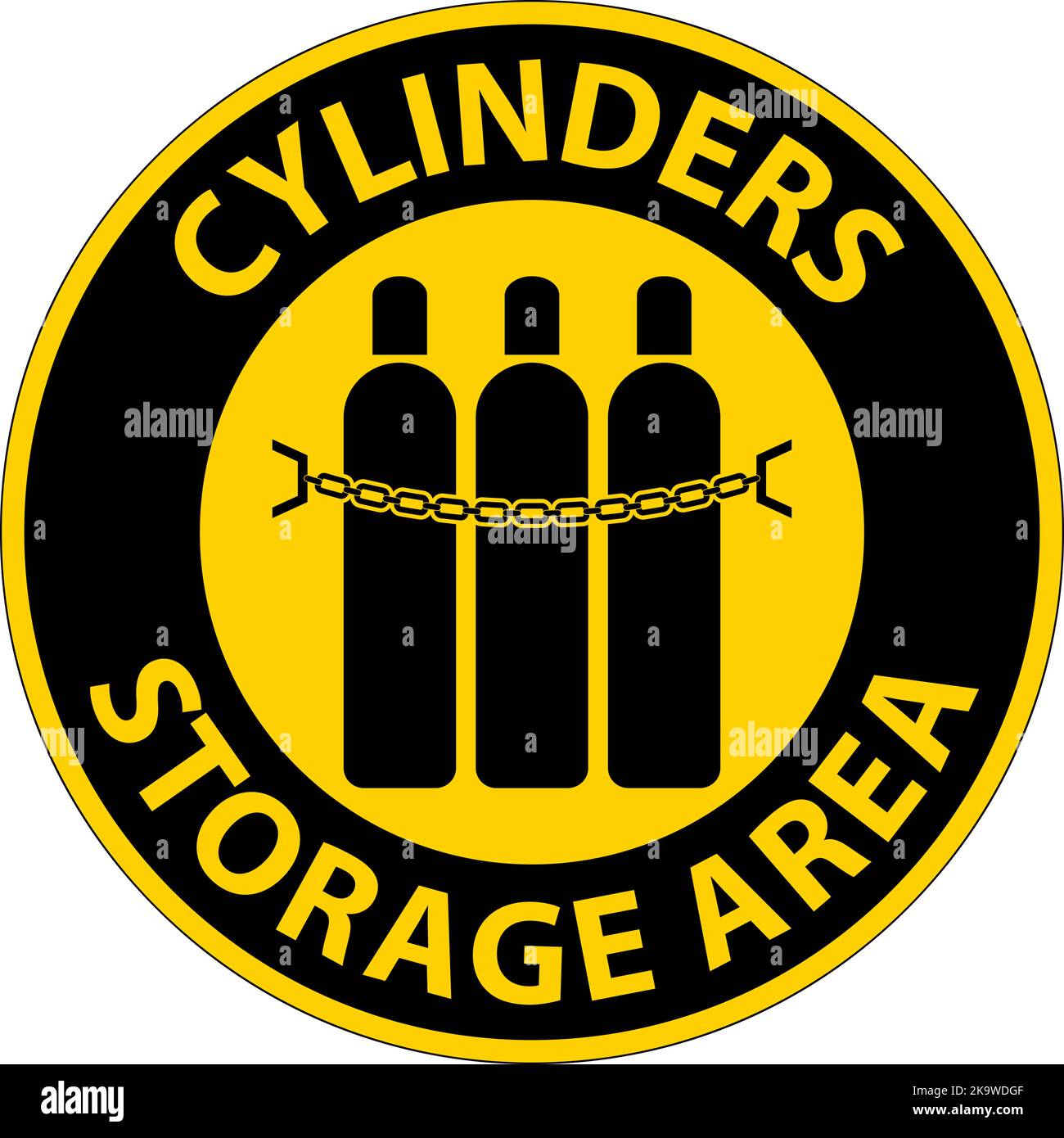 Floor Sign Cylinder Storage Area, Keep All Cylinders Chained Stock ...