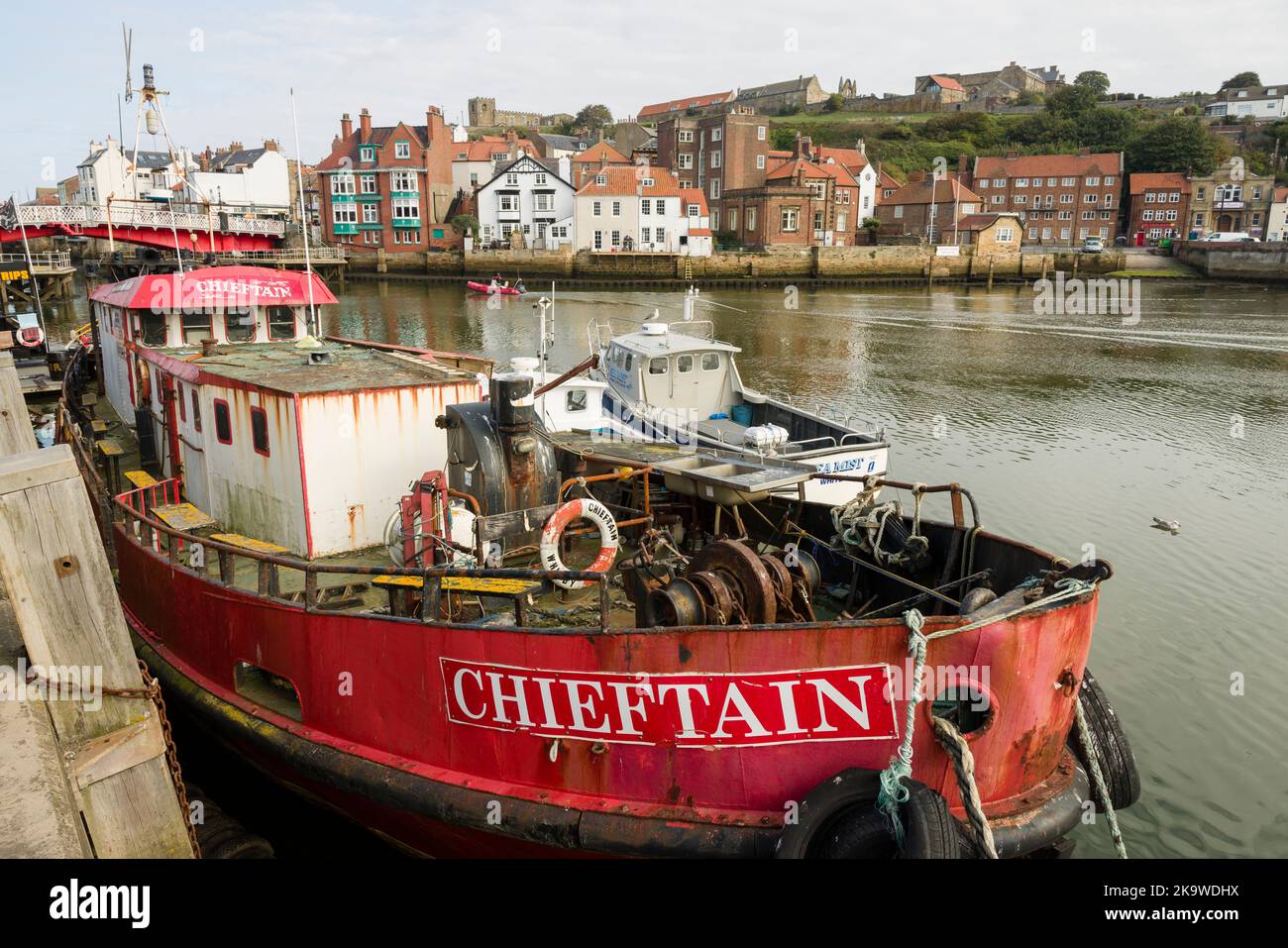 WHITBY, UK - September 21, 2022. Old fishing boat Chieftain in Whitby ...