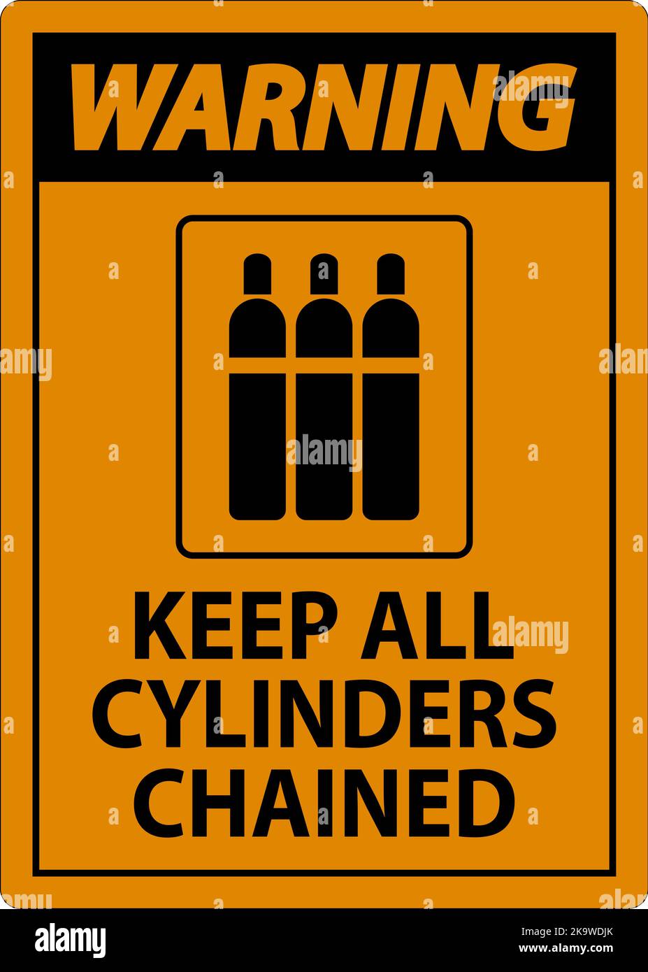 Warning Sign Keep All Cylinders Chained Stock Vector Image & Art - Alamy