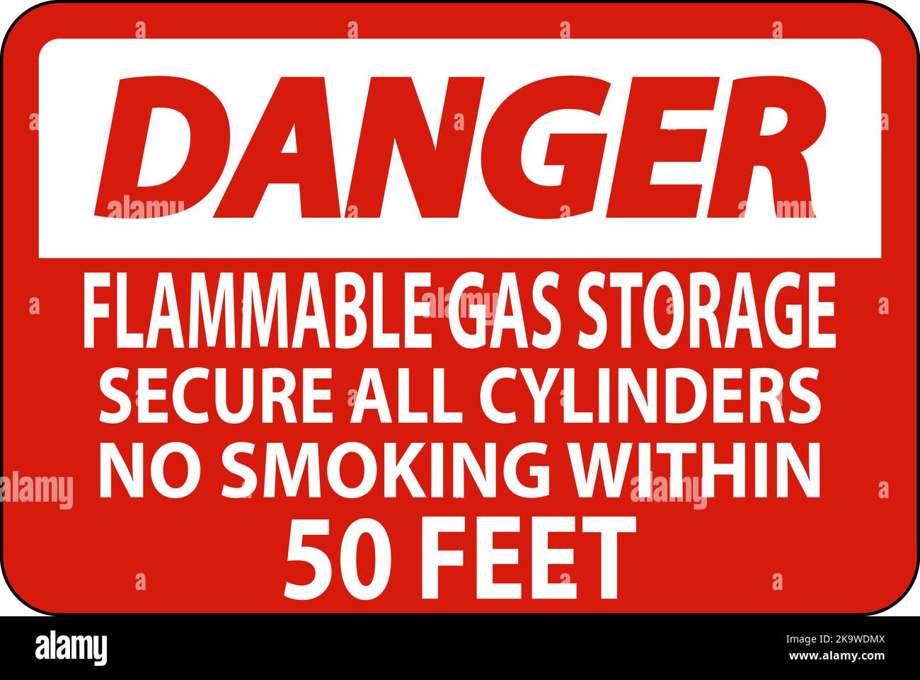 Danger Sign Flammable Gas Storage, Secure All Cylinders, No Smoking ... Danger Sign Flammable Gas Storage, Secure All Cylinders, No Smoking ...