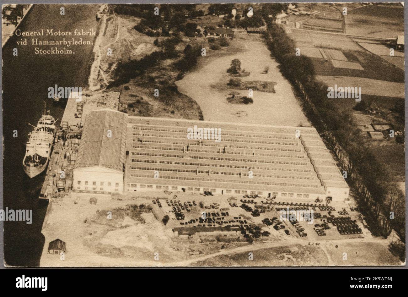 Flight view of General Motors factory in Stockholm Stock Photo - Alamy