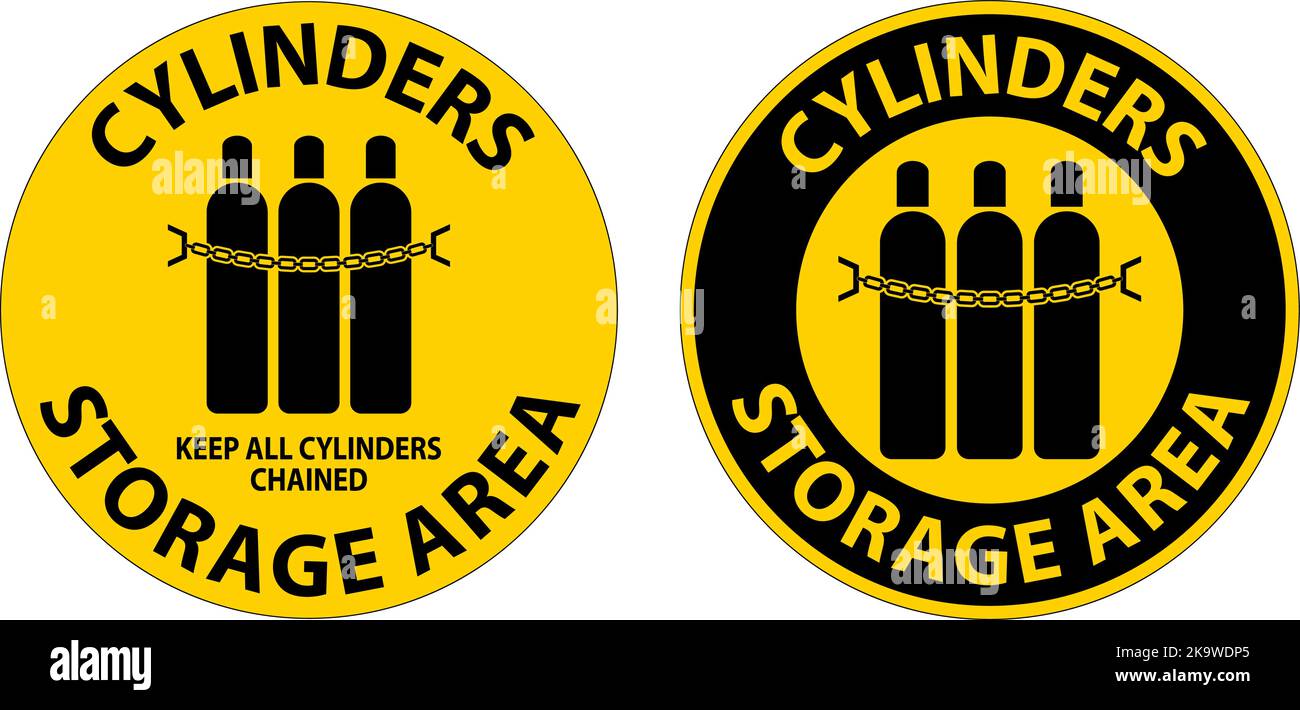 Floor Sign Cylinder Storage Area, Keep All Cylinders Chained Stock ...