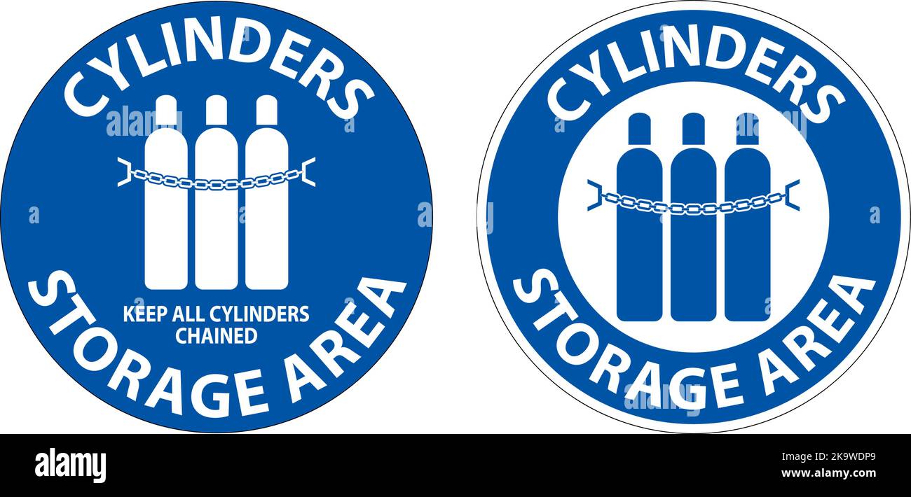 Floor Sign Cylinder Storage Area, Keep All Cylinders Chained Stock ...