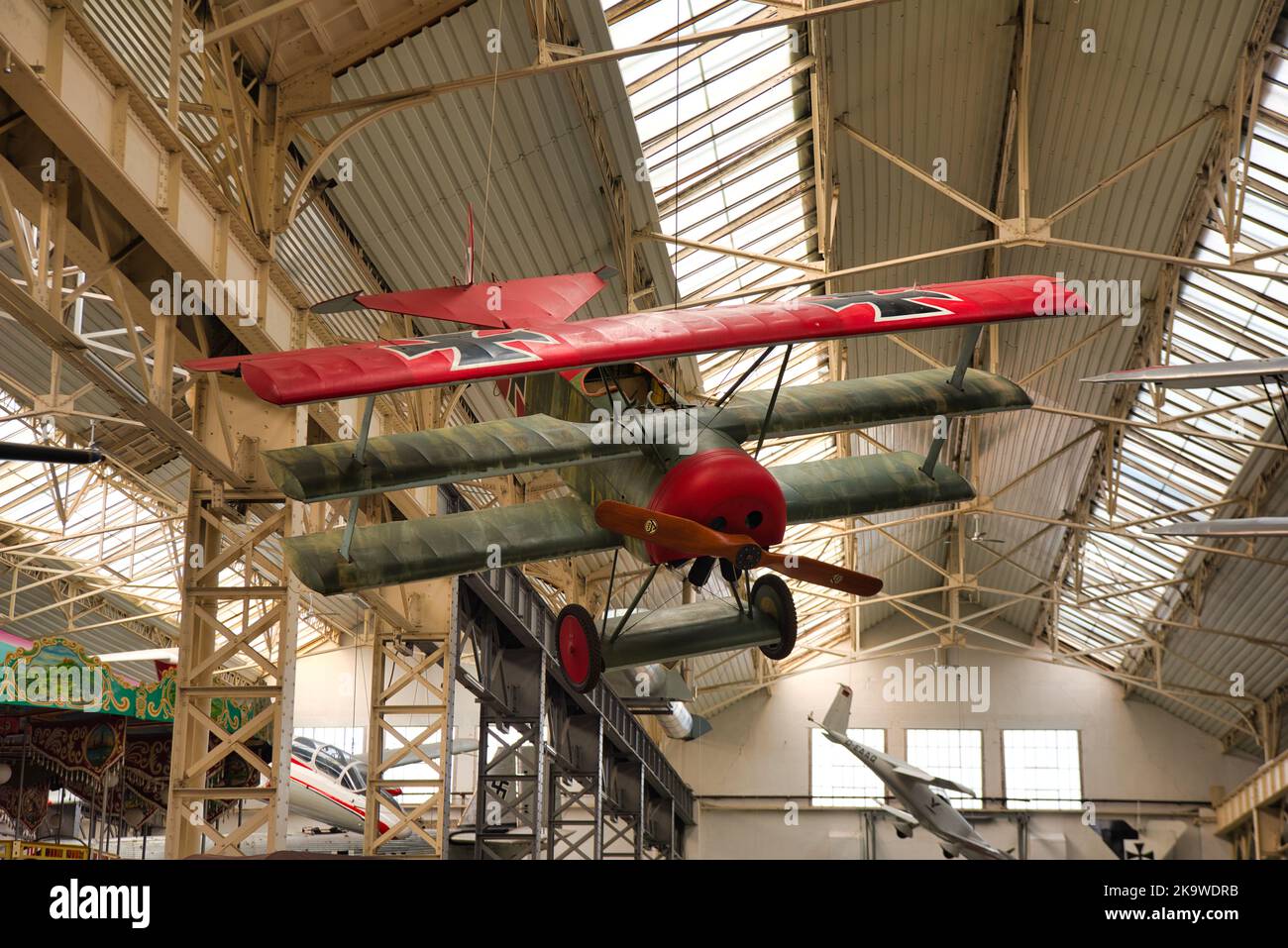 SPEYER, GERMANY - OCTOBER 2022: red black Fokker Dr.I Triplane red ...