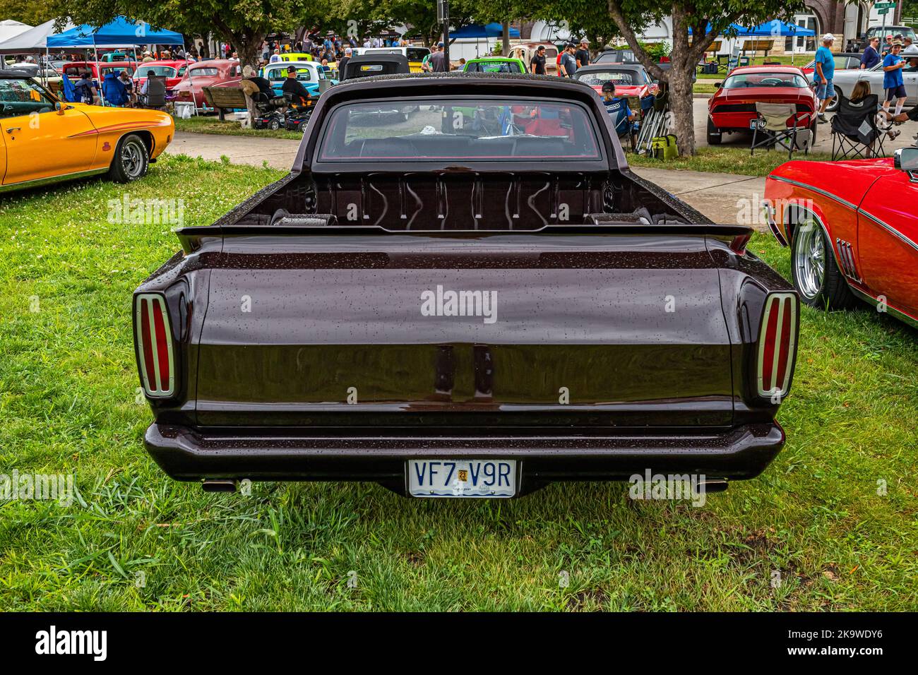 Des Moines, IA - July 01, 2022: High perspective rear view of a 1967 ...
