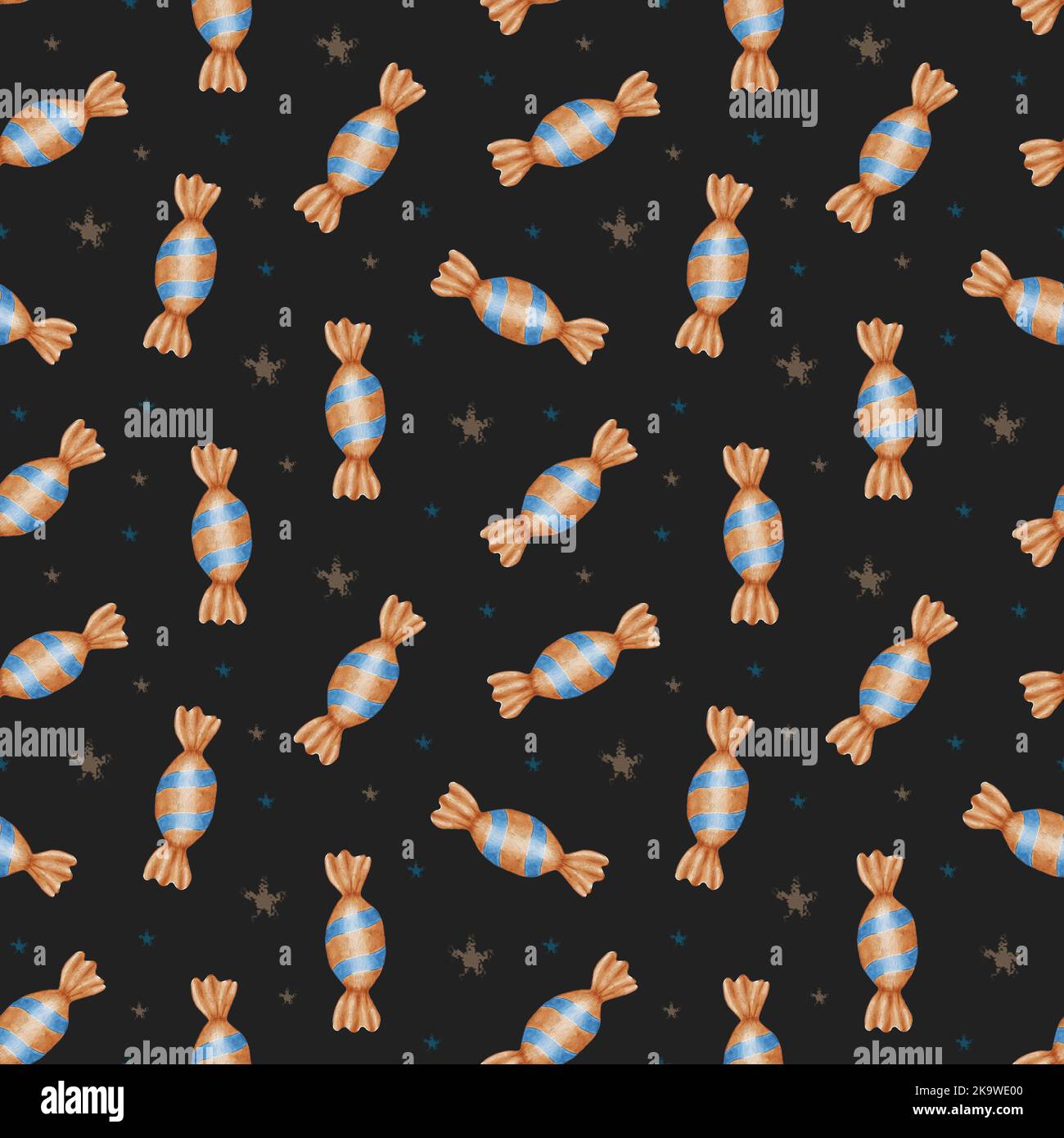 Candy Watercolor Seamless Pattern. Cute Hand Drawn Candy Illustration ...