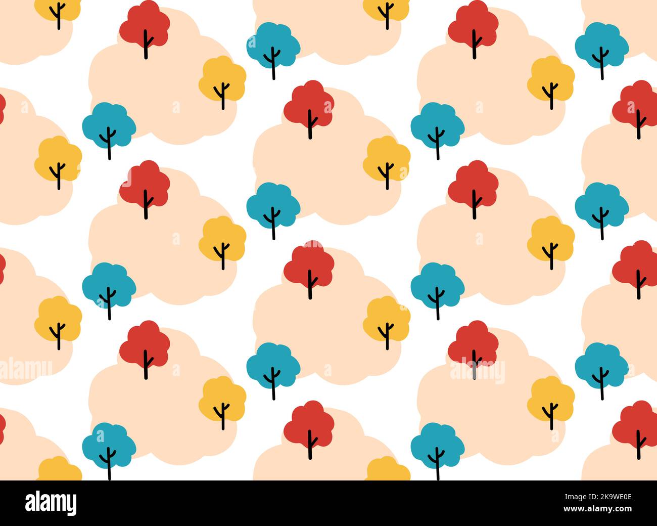 Seamless vector pattern made of autumn trees Stock Vector Image & Art ...