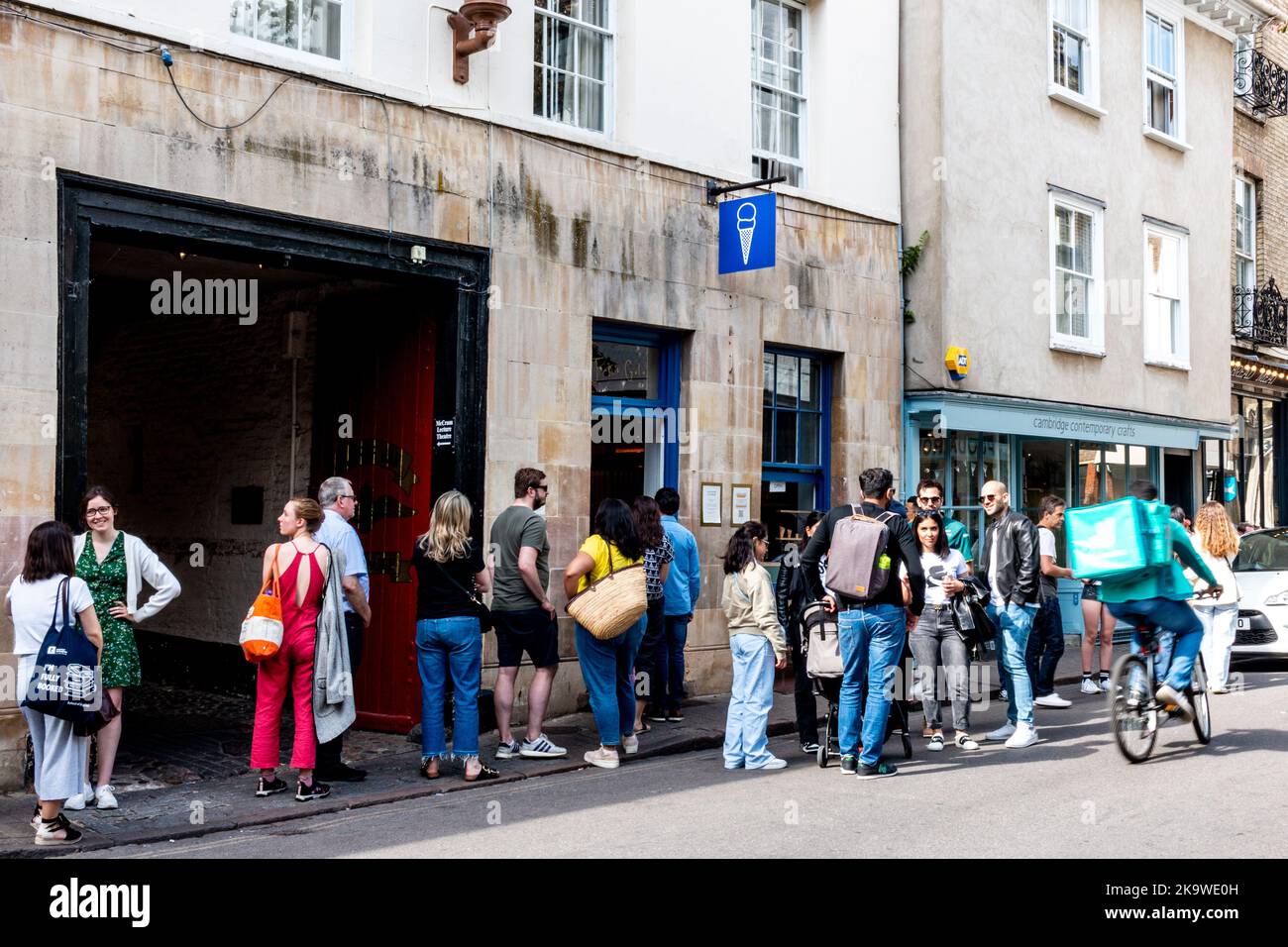 A long queue of people wait outside Jacks Gelato ice cream shop on ... A long queue of people wait outside Jacks Gelato ice cream shop on ...
