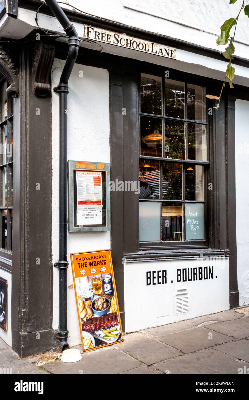 An external view of the Smokeworks BBQ restaurant on Free School Lane ...