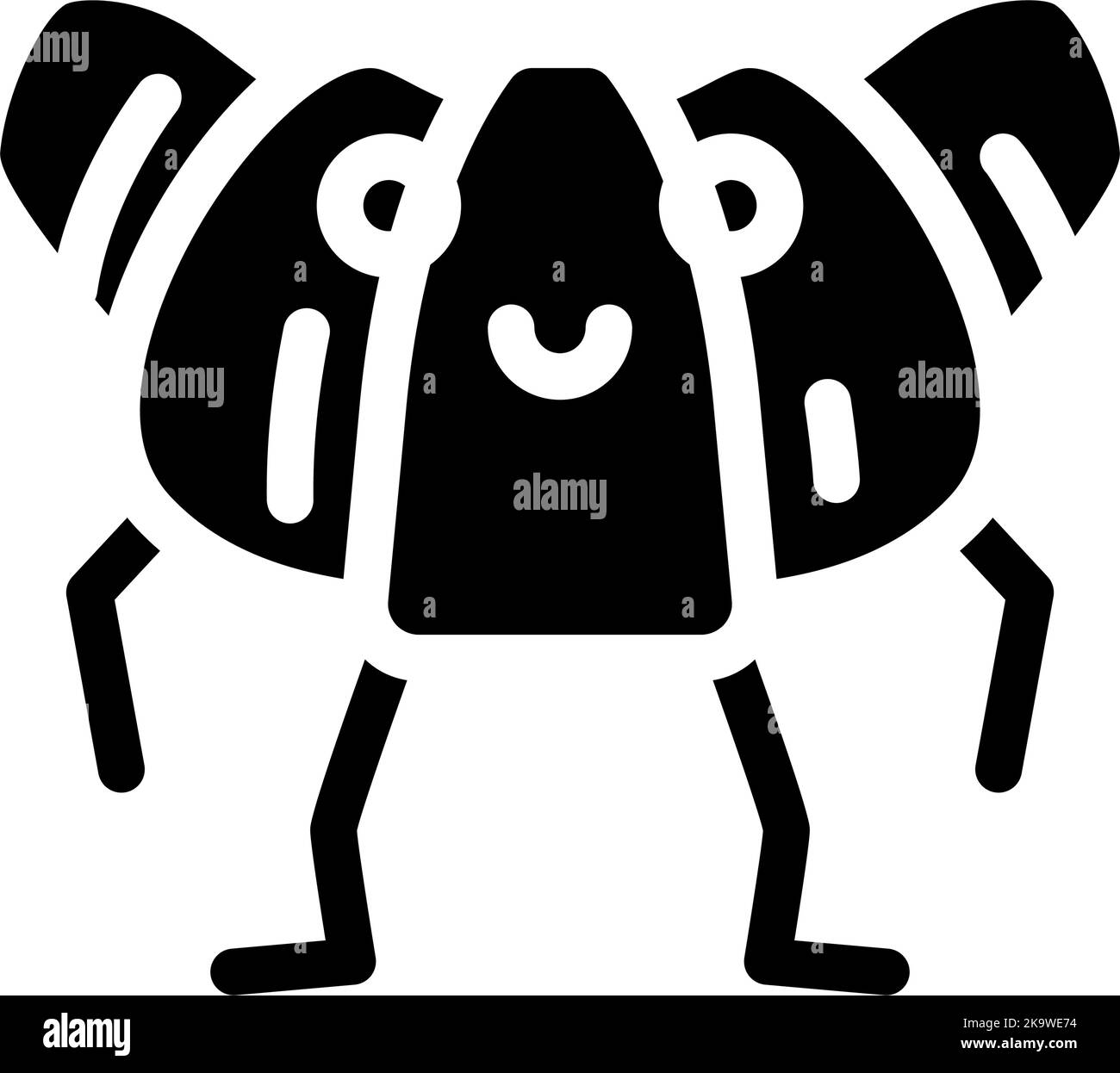 croissant dessert character glyph icon vector illustration Stock Vector ...