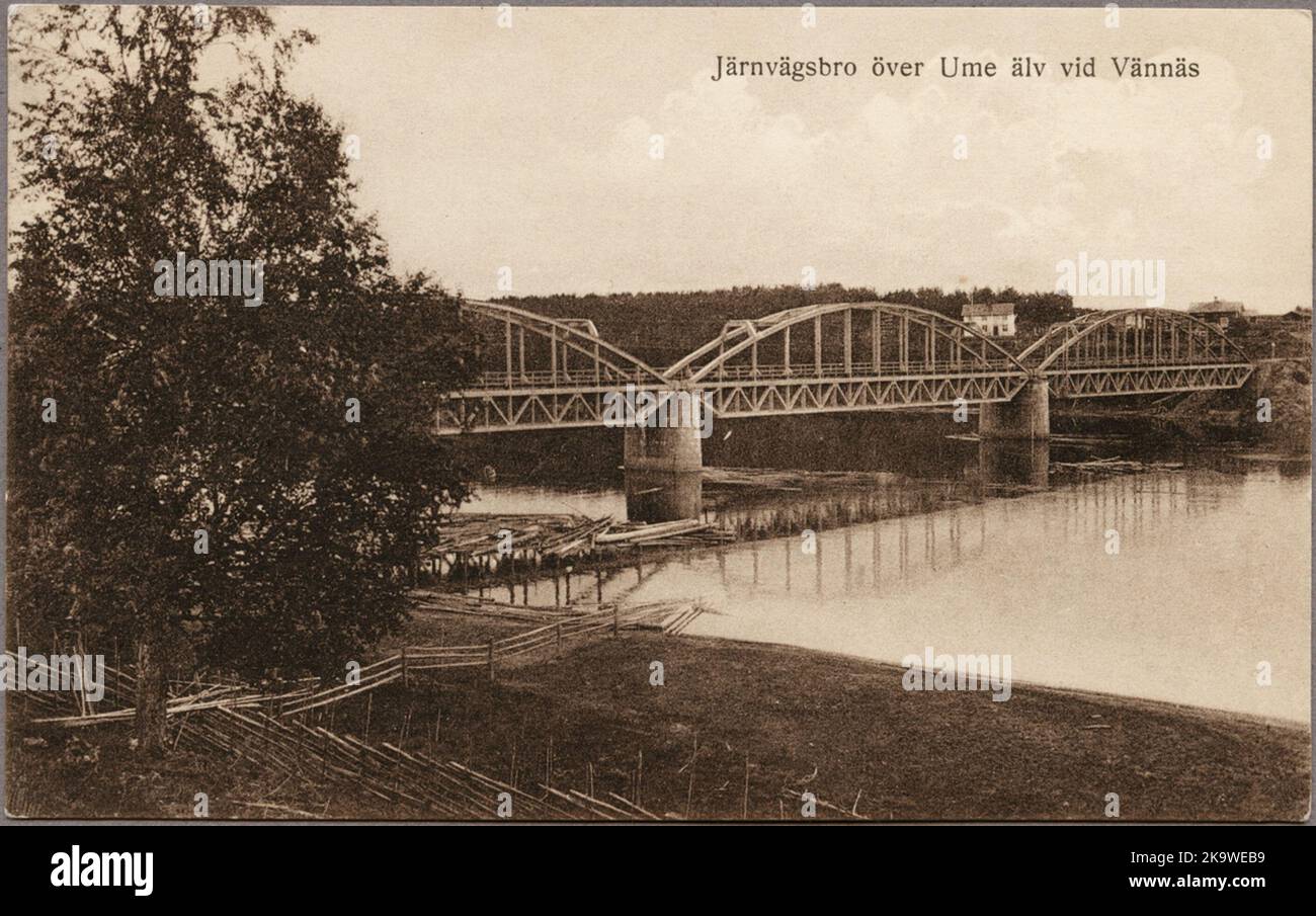 The railway bridge over the Ume River on the line between Pengå and ...