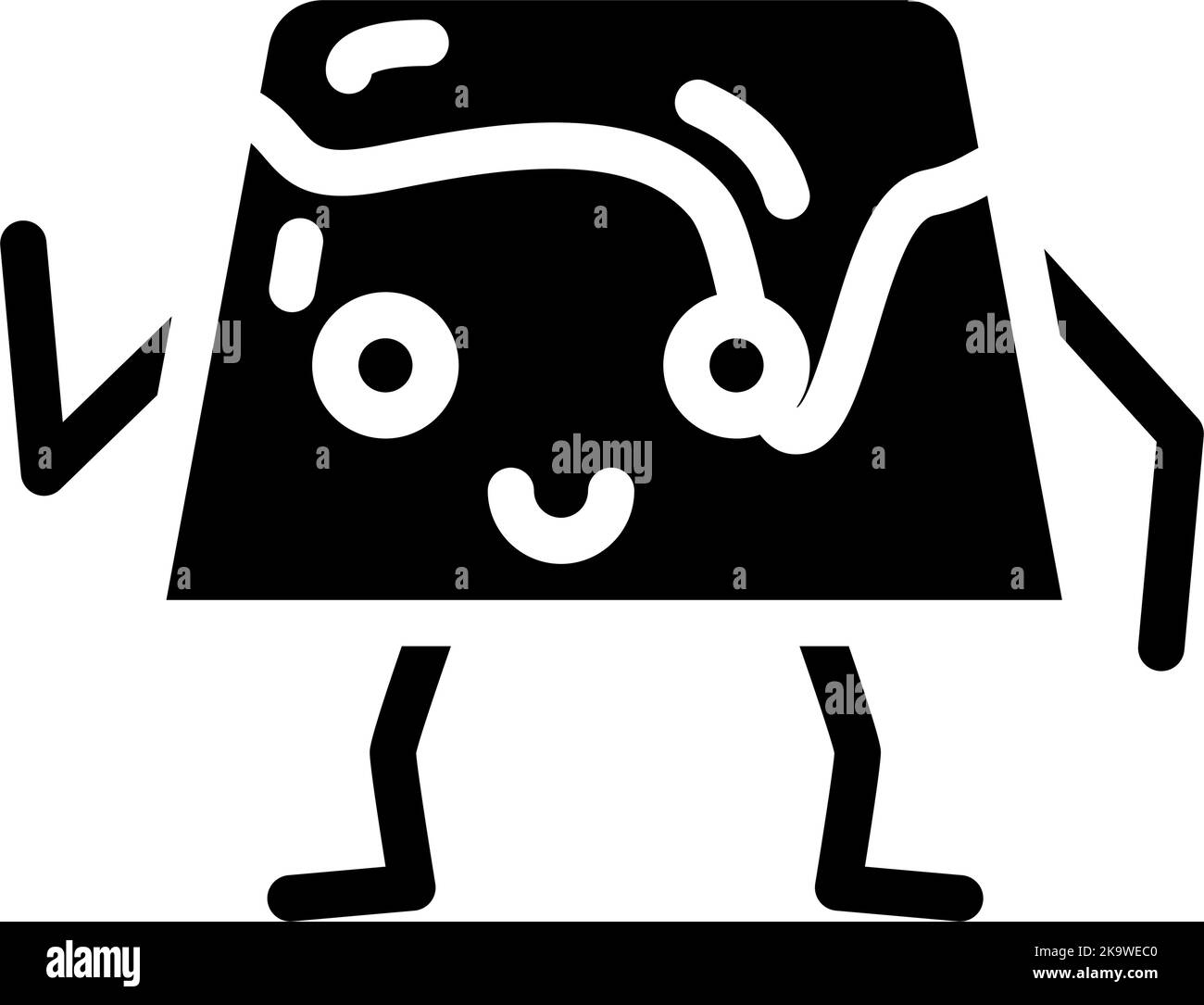 pudding dessert character glyph icon vector illustration Stock Vector ...