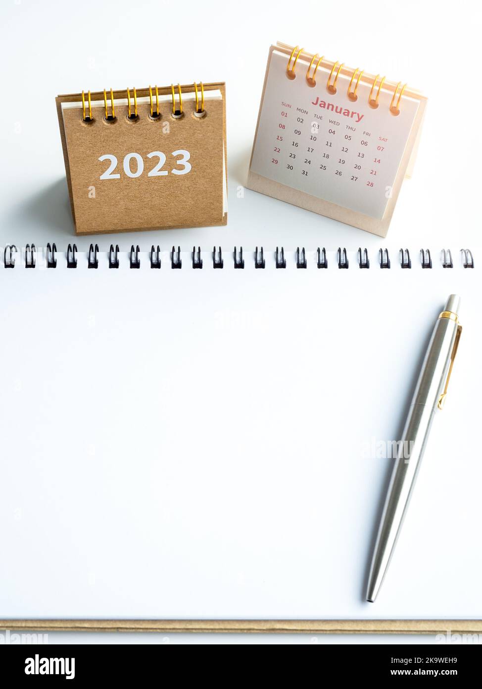 2023 to do list concept. White blank space on spiral notepad ...