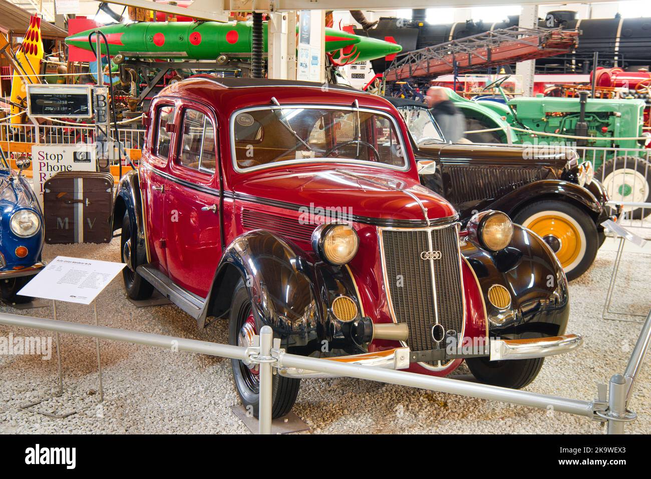 SPEYER, GERMANY - OCTOBER 2022: red AUTO-UNION WANDERER W 24 1938 retro ...