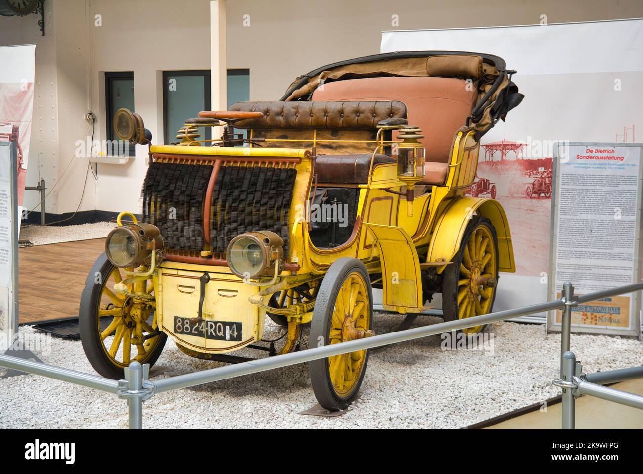 SPEYER, GERMANY - OCTOBER 2022: yellow Fiat 4 HP 1899 retro steam car ...