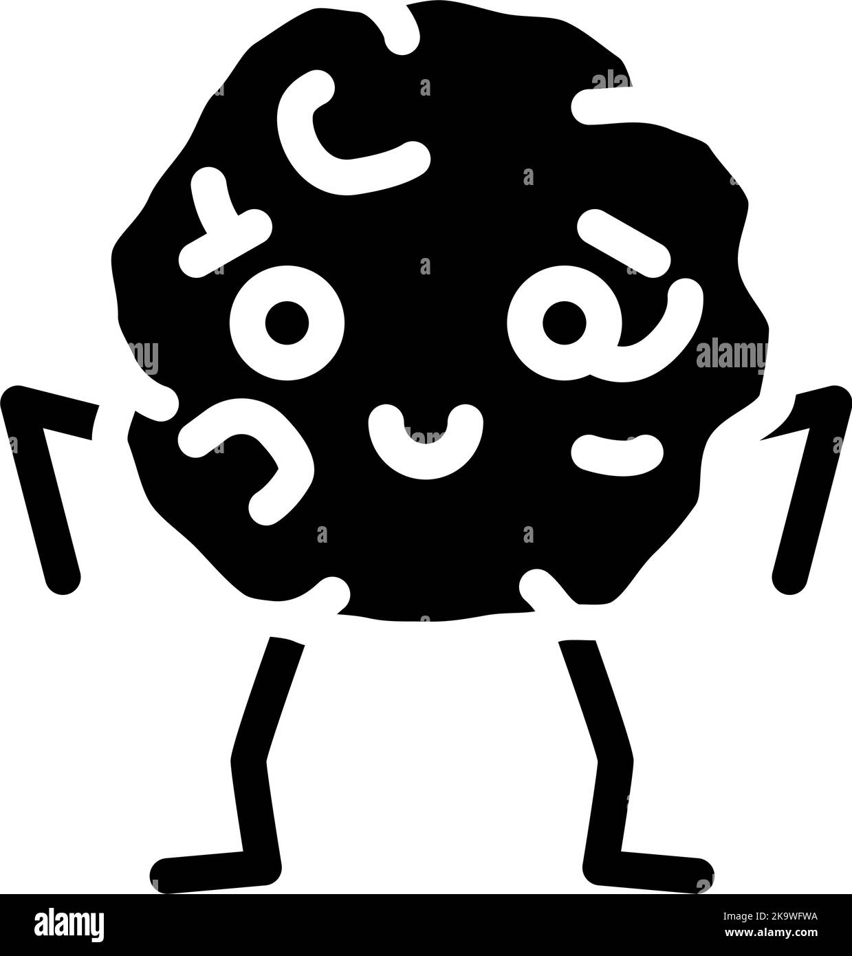 chocolate cookie dessert character glyph icon vector illustration Stock ...