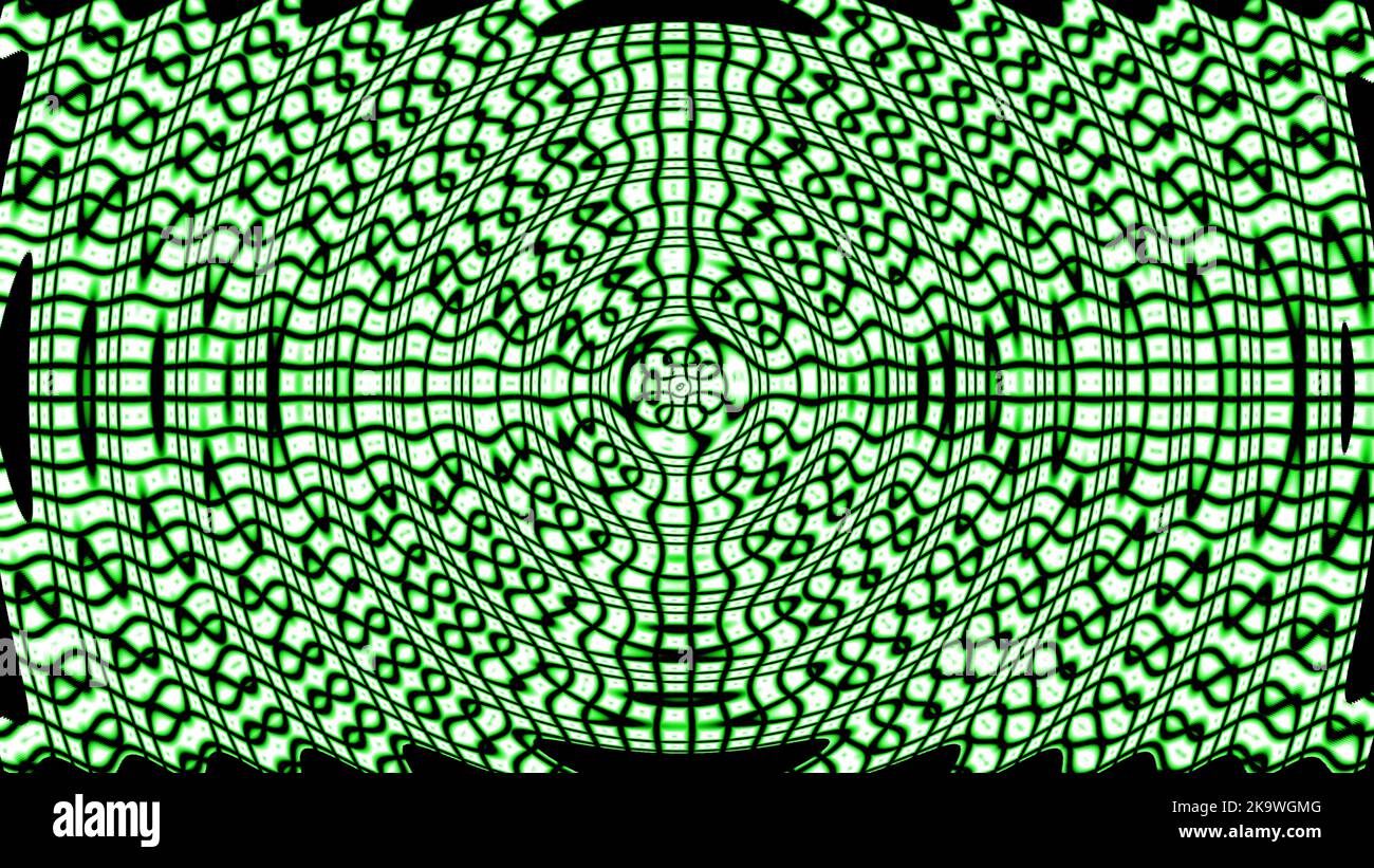 painting on sand like green circle lines connecting each other pattern ...