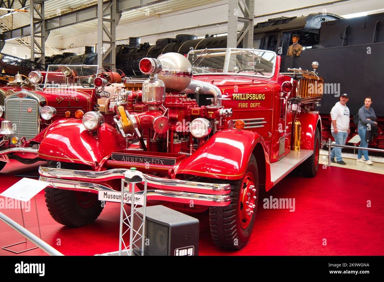 SPEYER, GERMANY - OCTOBER 2022: red MAN car spatter 1922 retro fire ...