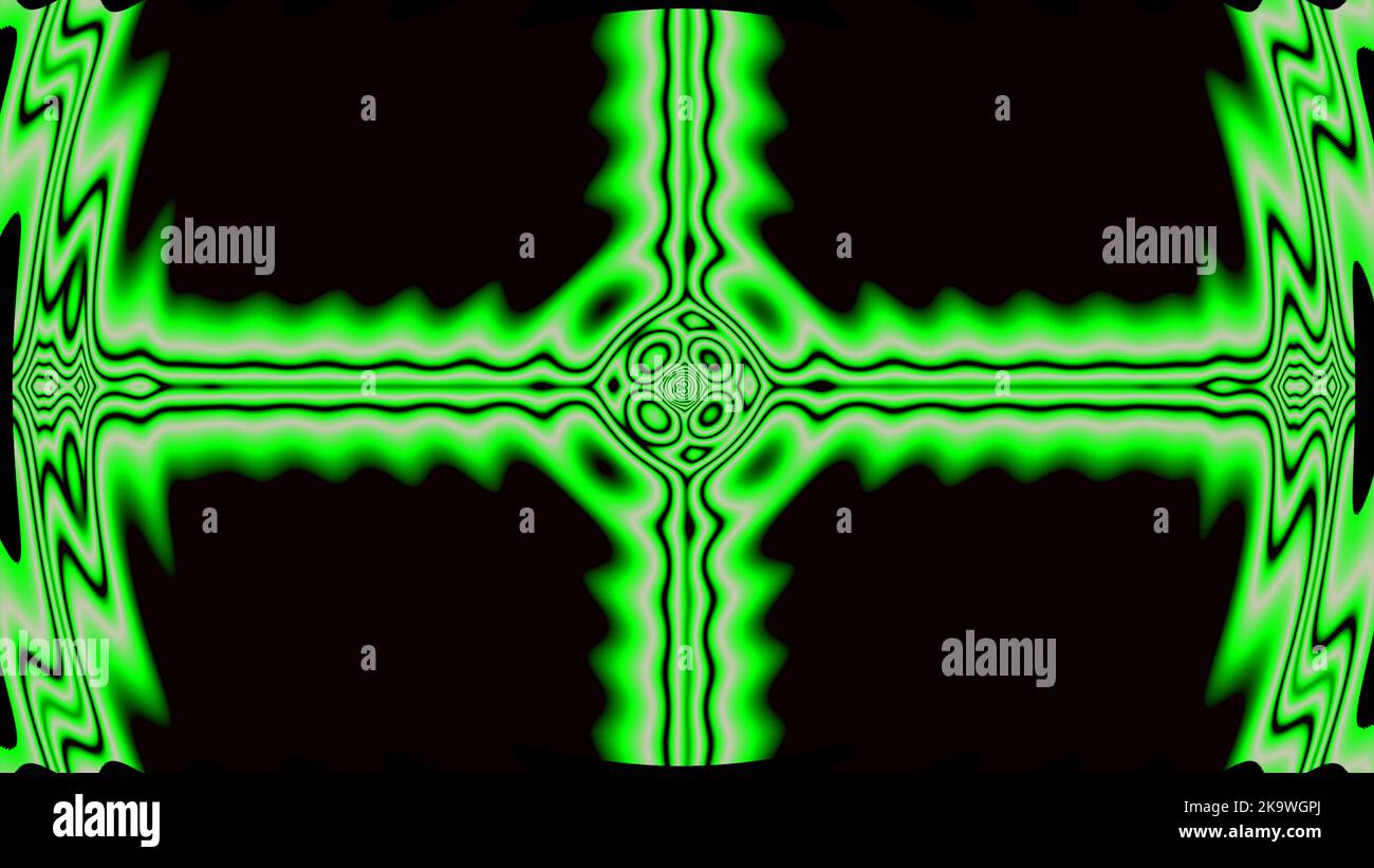 green frequency sound waves spreading to the edges on creative abstract ...