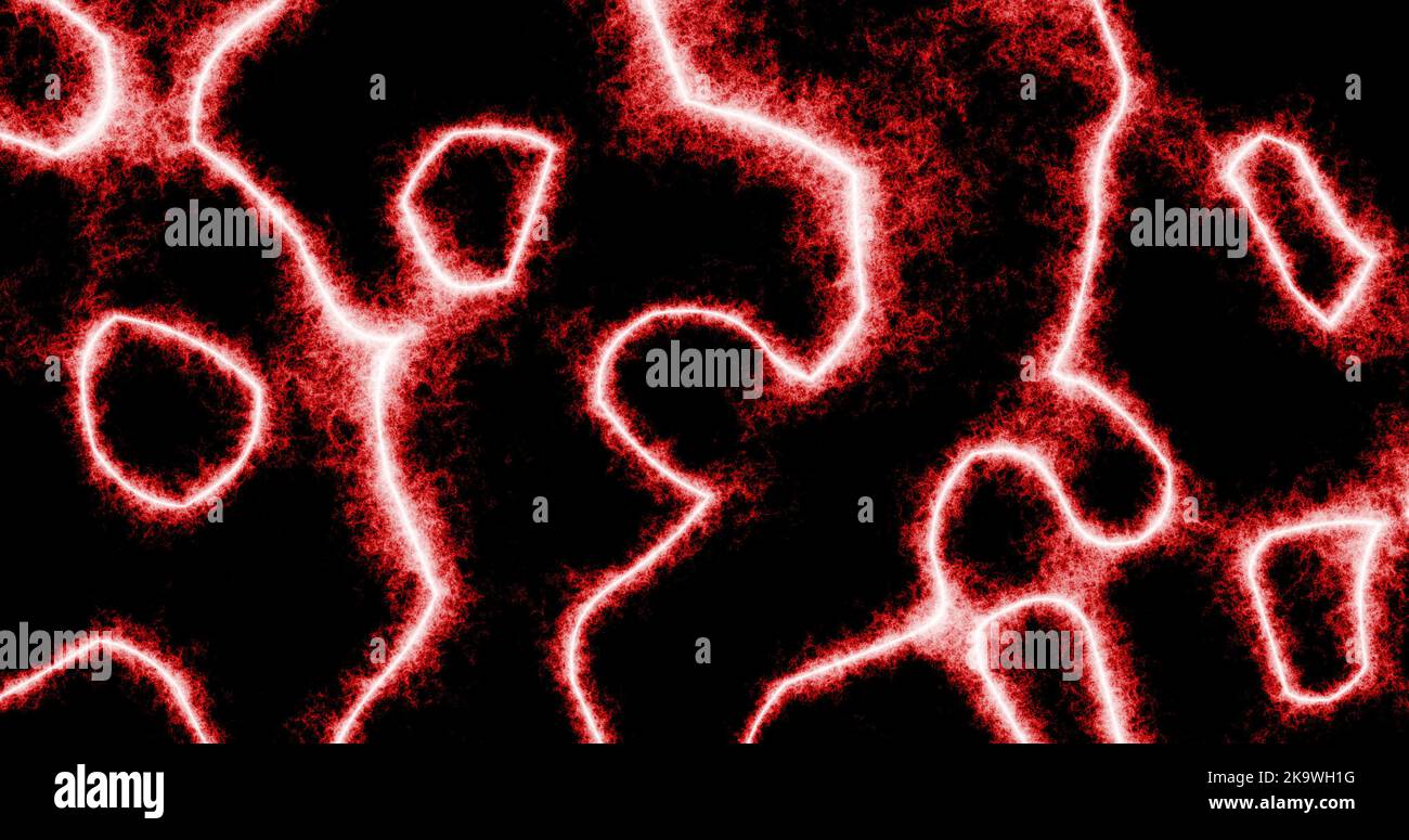 random red shining wavy frequency lines composition on creative ...