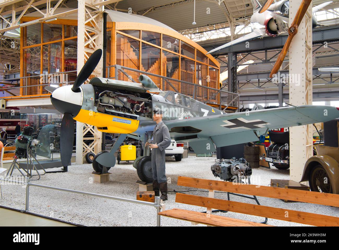 SPEYER, GERMANY - OCTOBER 2022: grey gray yellow MESSERSCHMITT BF 109 G ...