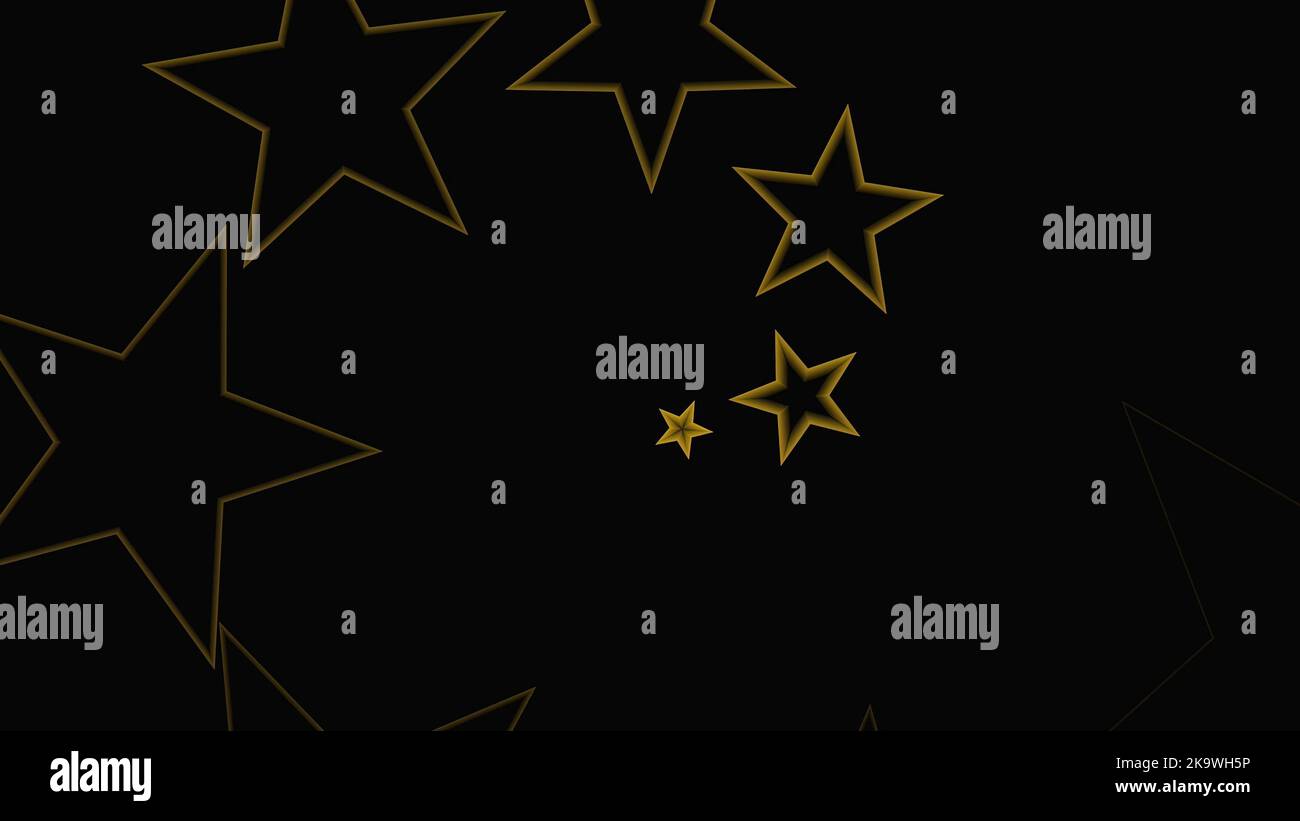 circle motion of some empty yellow stars on creative abstract ...