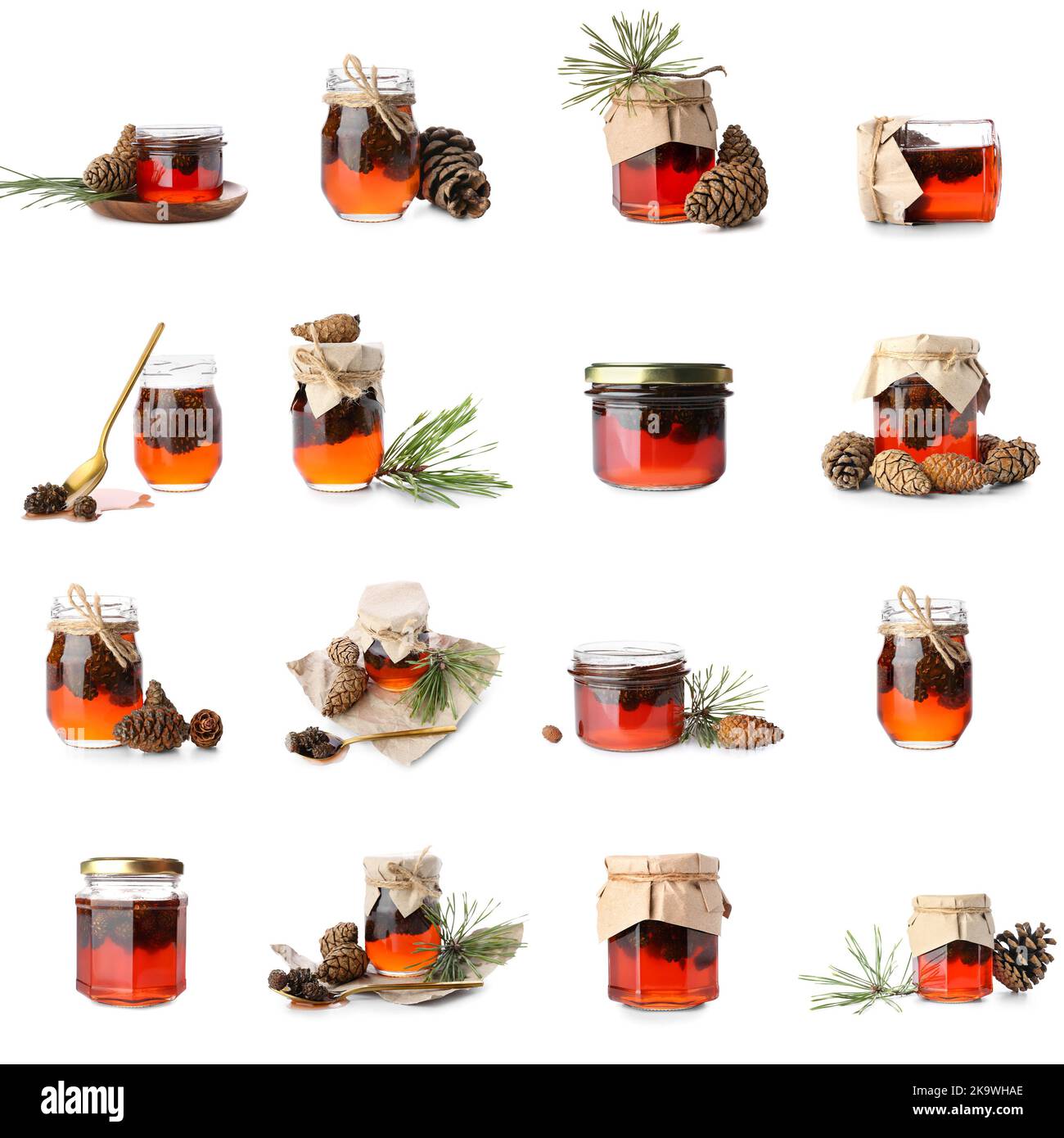 Group of honey jars Cut Out Stock Images & Pictures - Alamy
