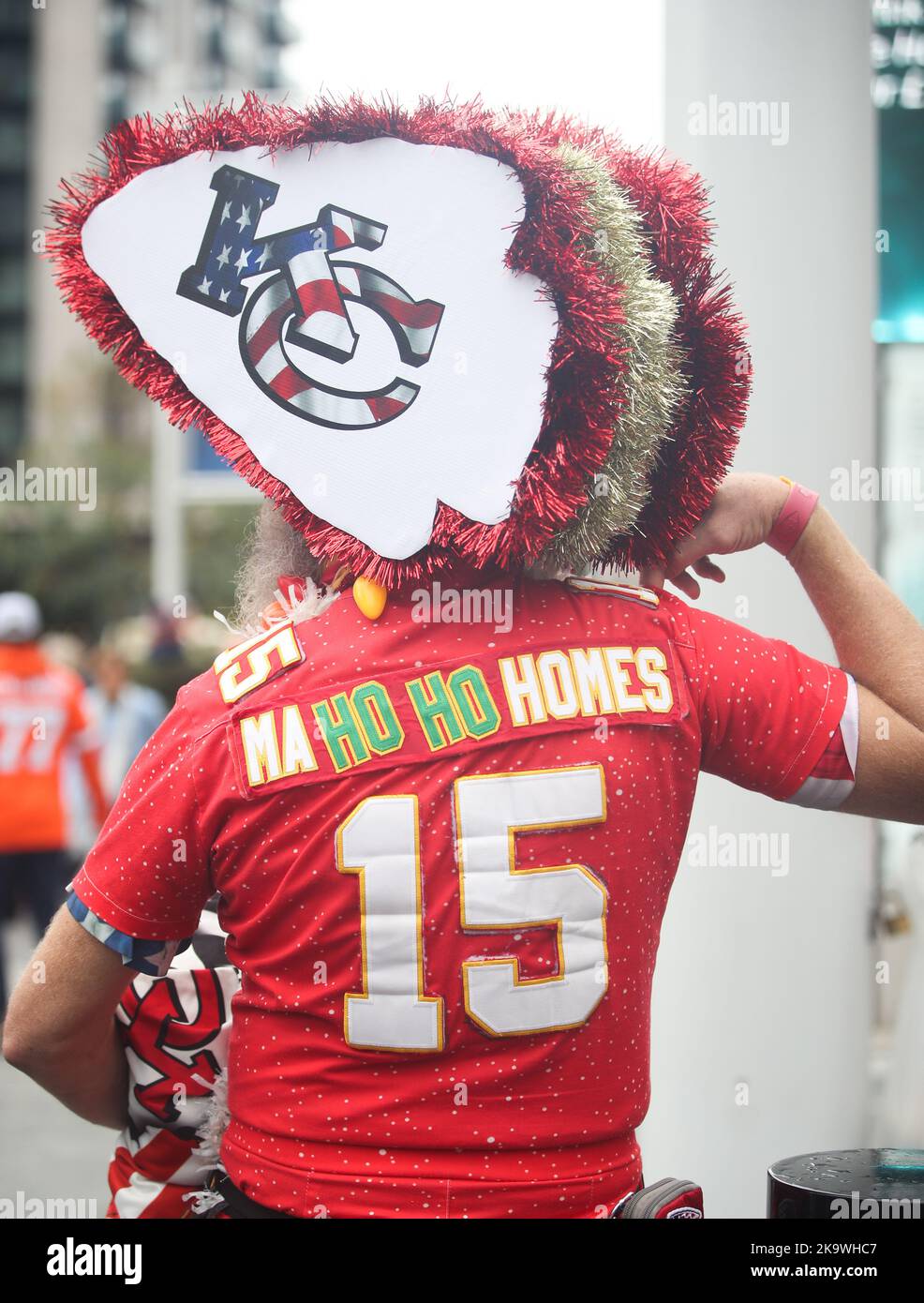 A Kansas City Chiefs fan ahead of the NFL International match at ...
