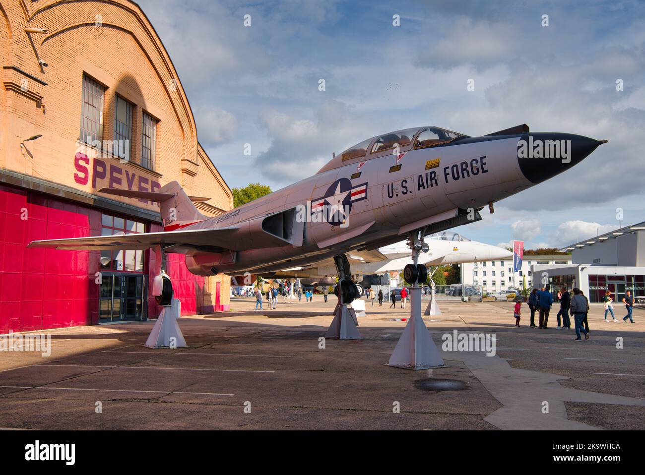 SPEYER, GERMANY - OCTOBER 2022: silver McDonnell F-101 Voodoo jet ...