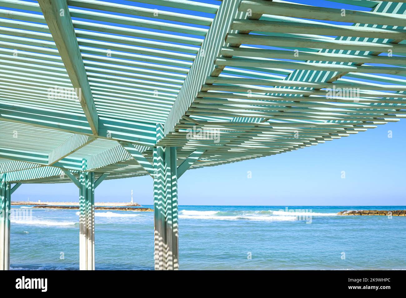 View of beautiful shed at sea resort Stock Photo - Alamy
