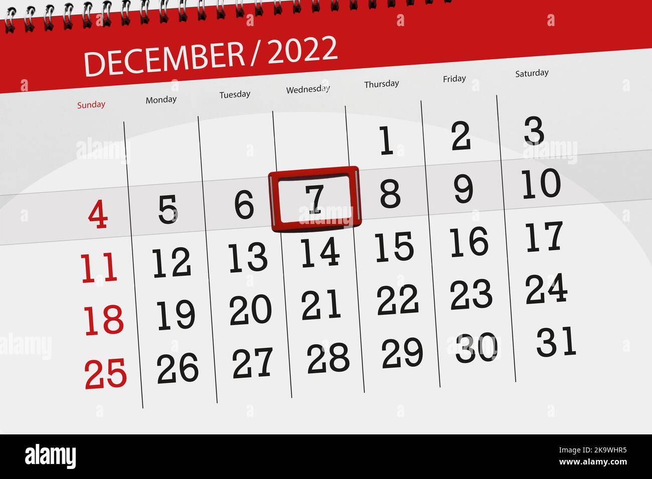 Calendar 2022, deadline, day, month, page, organizer, date, december ...