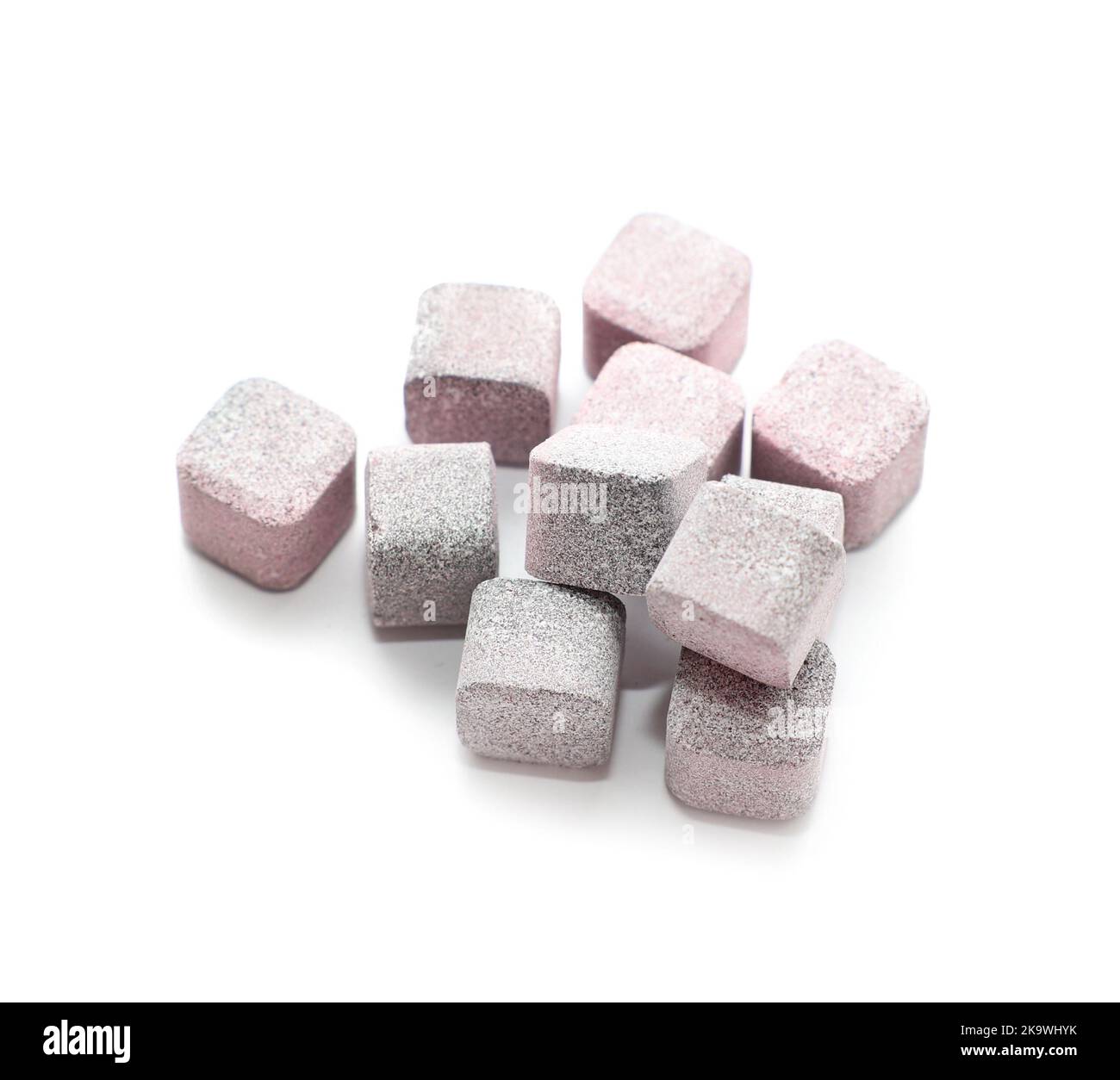 Heap of soluble tablets on white background Stock Photo - Alamy