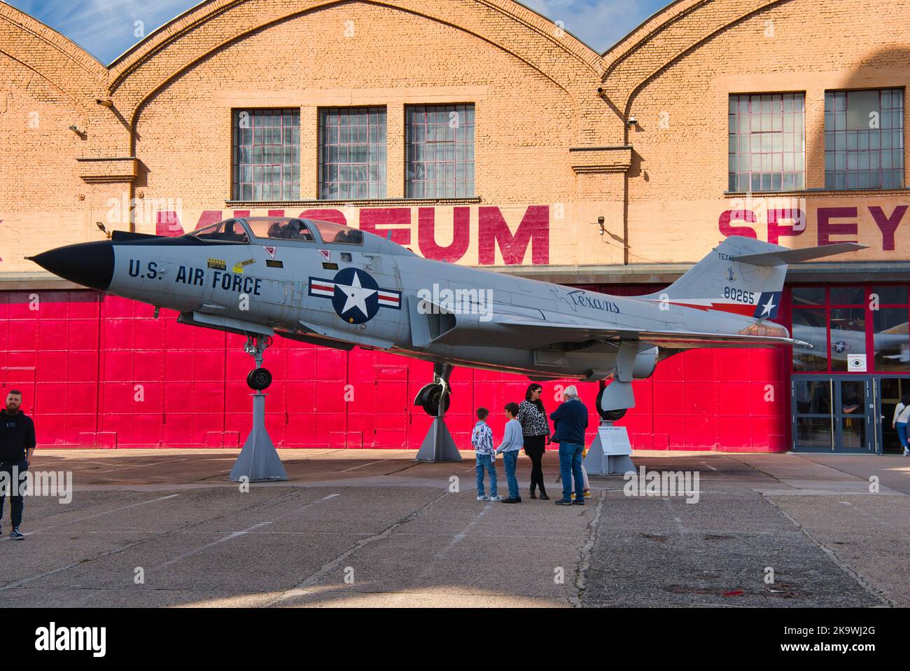 SPEYER, GERMANY - OCTOBER 2022: silver McDonnell F-101 Voodoo jet ...