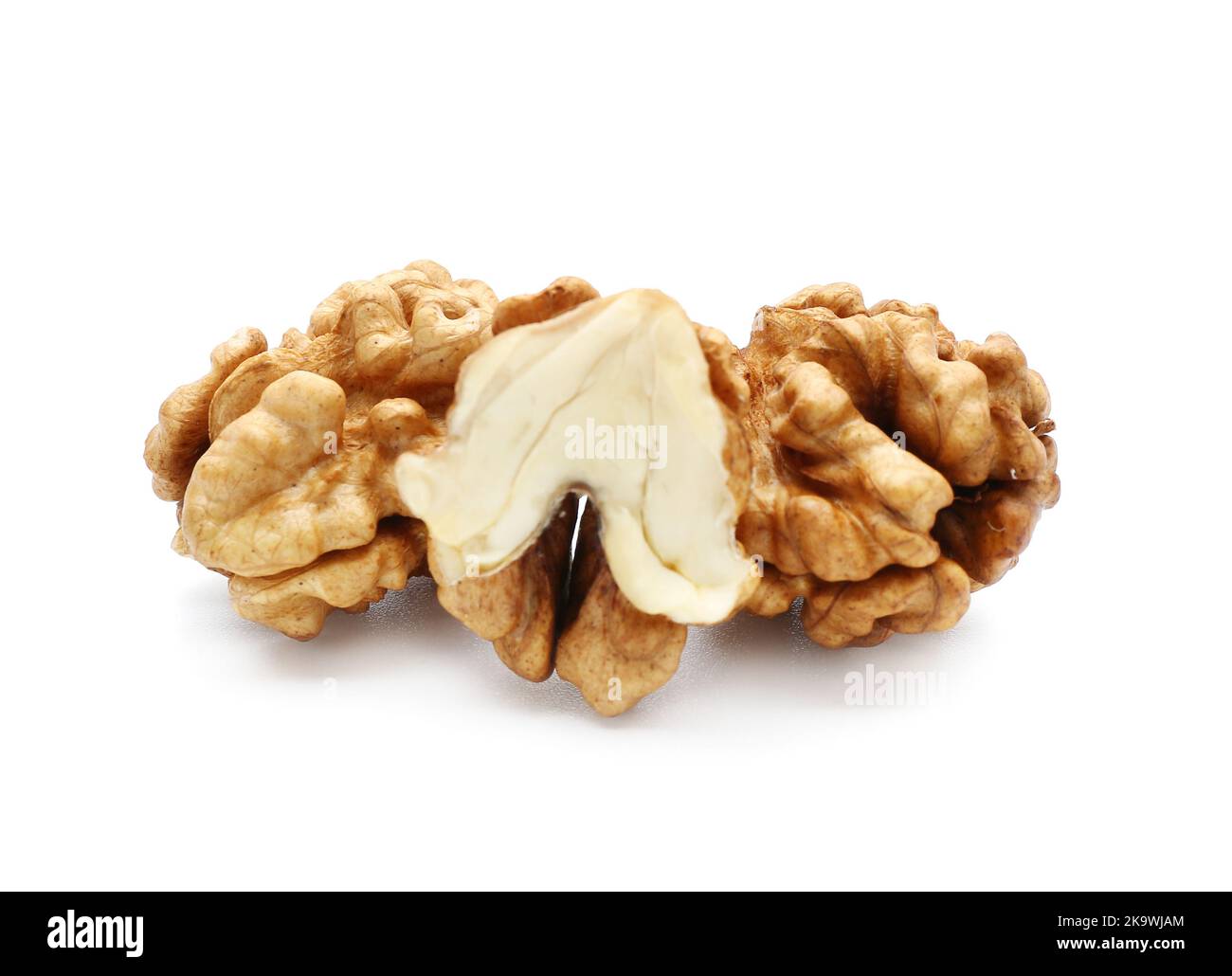 Fresh walnut kernels on white background Stock Photo - Alamy