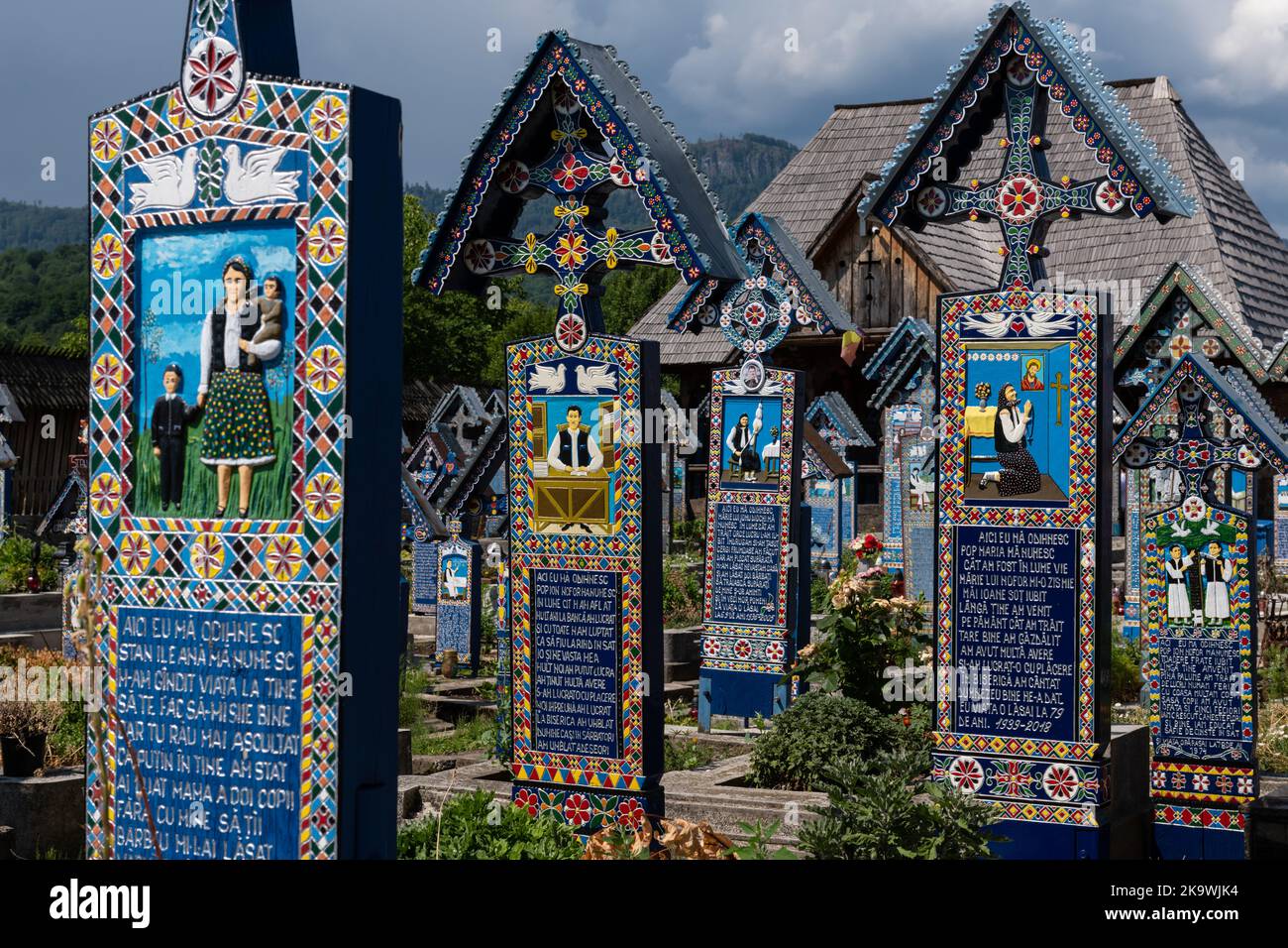 Sapanta, Romania - July 8, 2022: Merry cemetery in Sapanta village ...