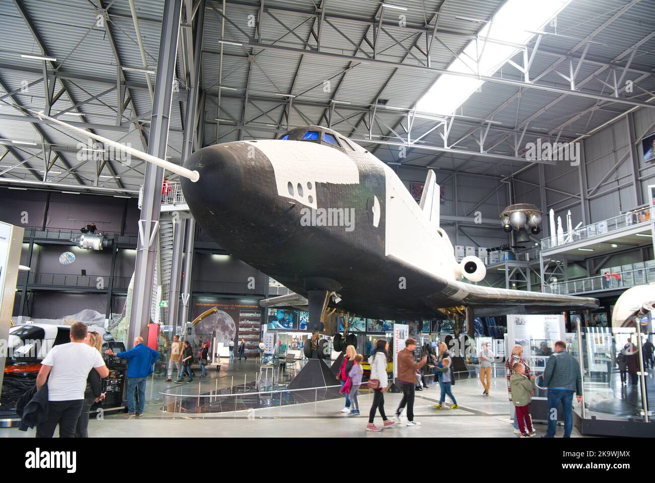 SPEYER, GERMANY - OCTOBER 2022: white black Buran spacecraft 11F35 1K ...