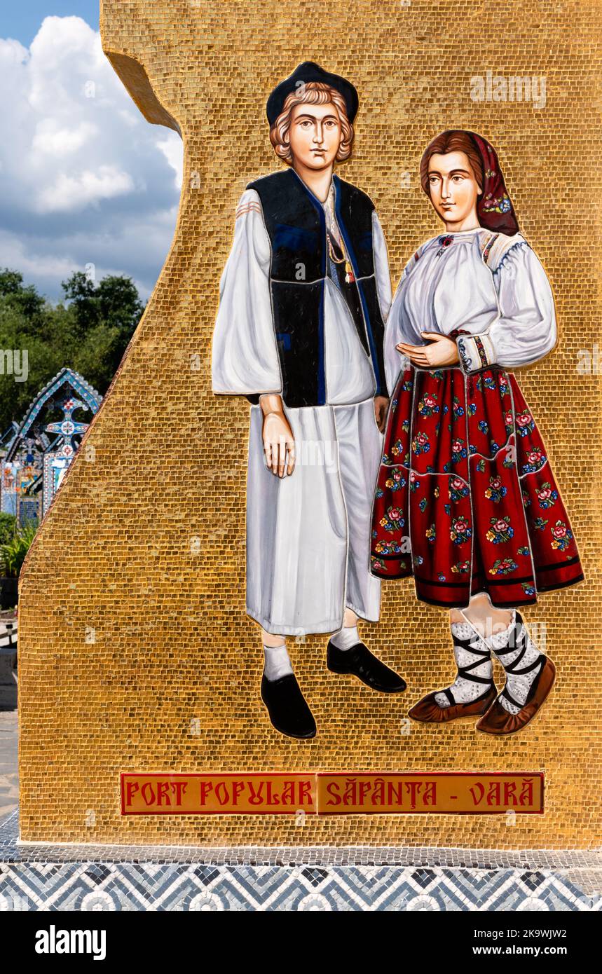 Sapanta, Romania - July 8, 2022: Mosaic on church exterior representing ...