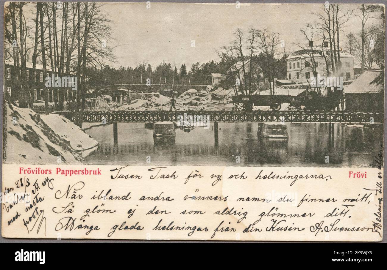 Steam locomotive on bridge at paper mills Stock Photo - Alamy