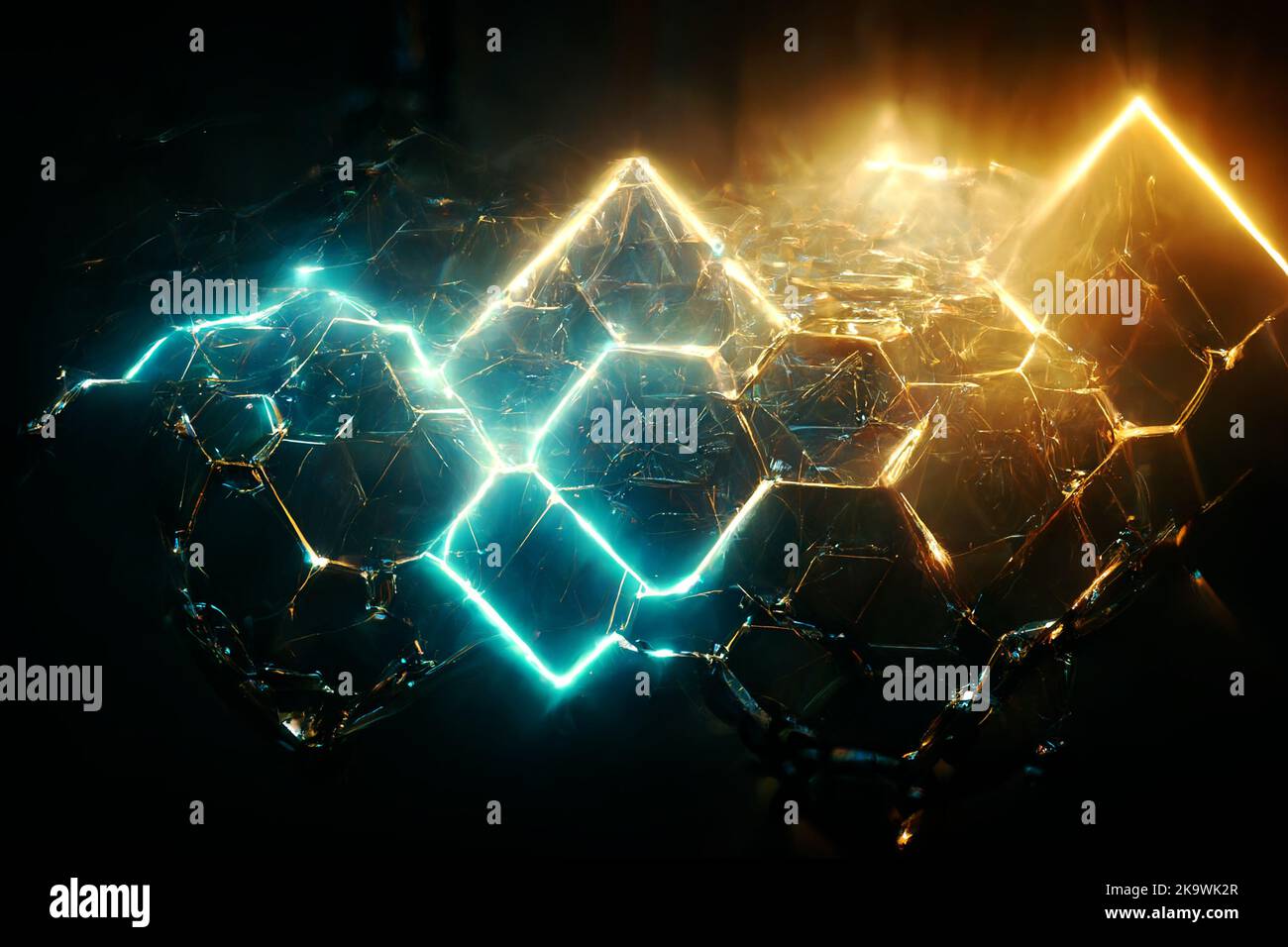 The illuminated line of the energy network Stock Photo - Alamy
