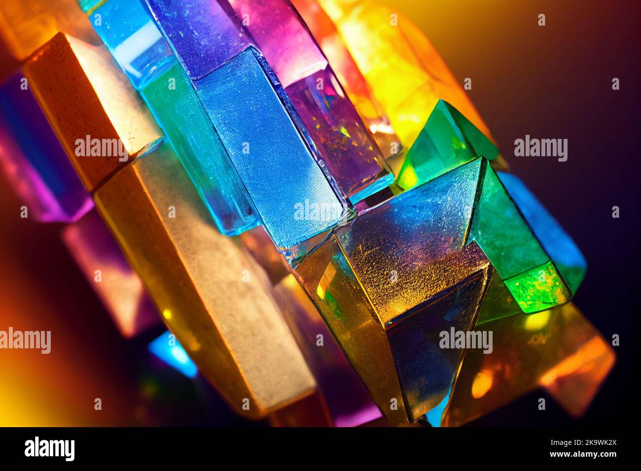 The crytal with colorful light Stock Photo - Alamy