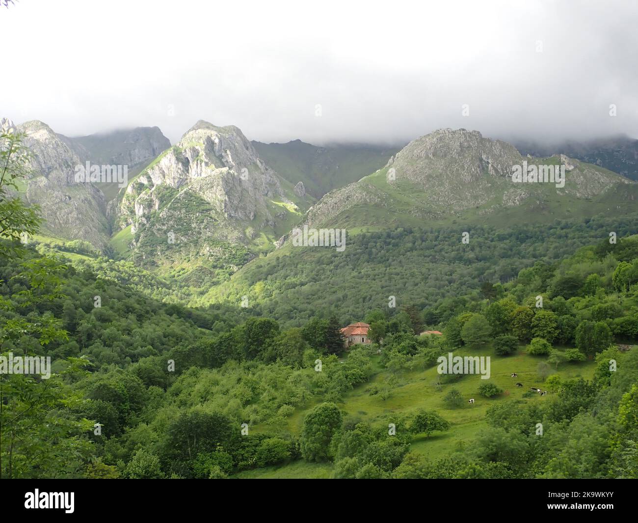 Landscape views of the Picos Mountains in northern Spain Stock Photo ...