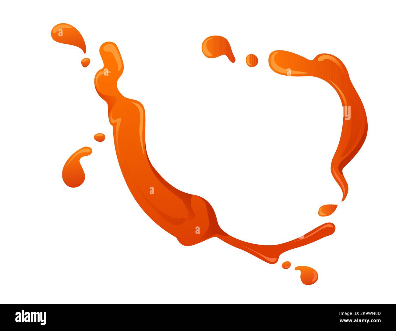 Ketchup sauce splashing stains flowing drops vector illustration ...